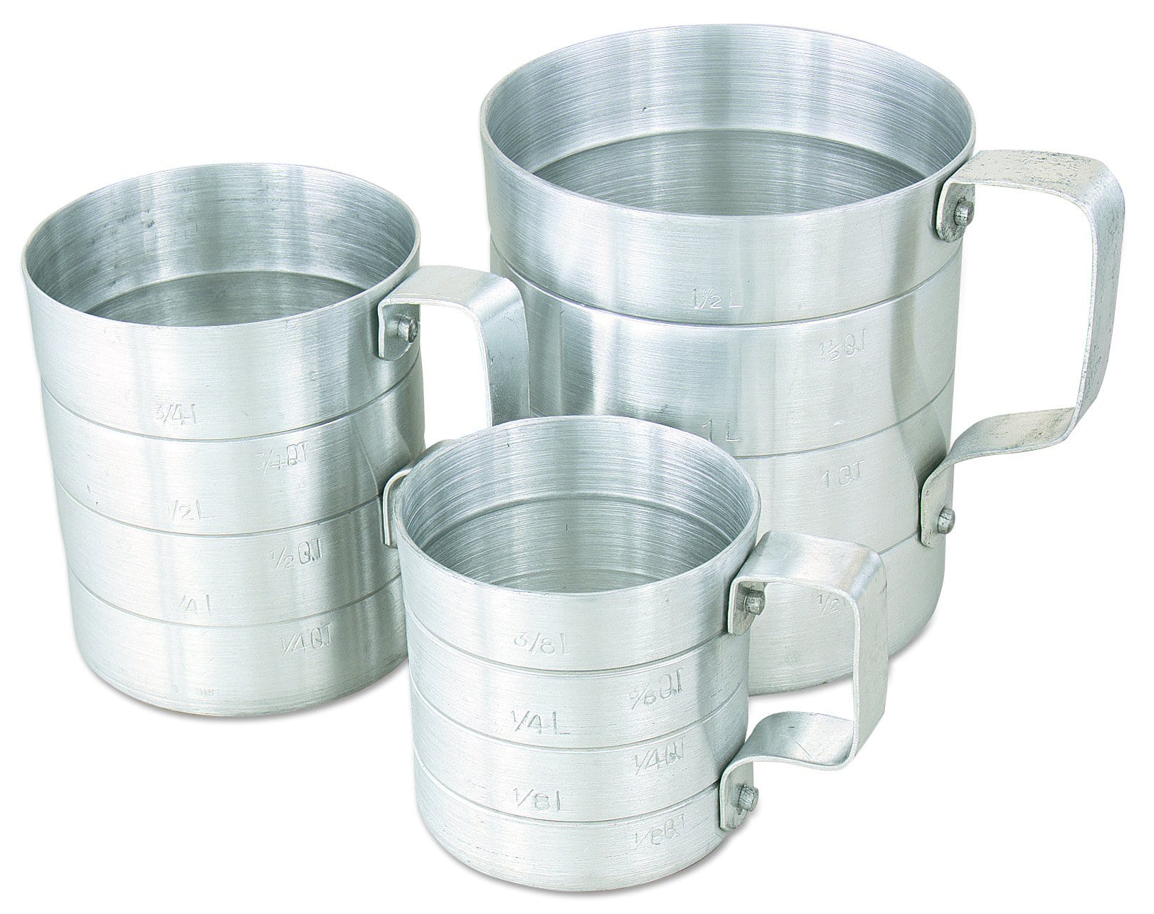 .4-4 Qt Heavy-Duty Aluminum Dry Measures, High-Quality