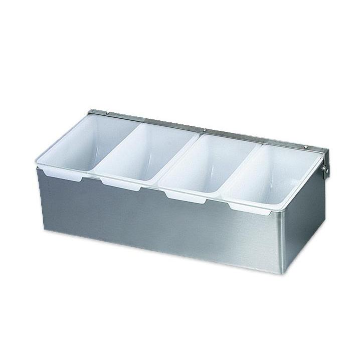 4-6 Compartment Food-Grade Bar Caddy w/ Plastic Inserts