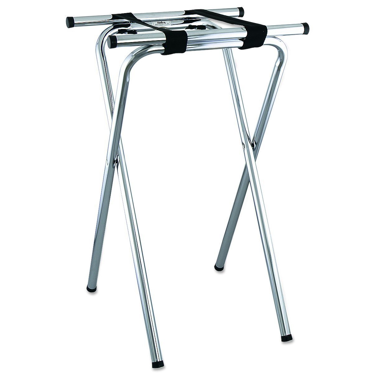 Steel Folding Tray Stand w/ Chrome Finish & Heavy Tubular Steel