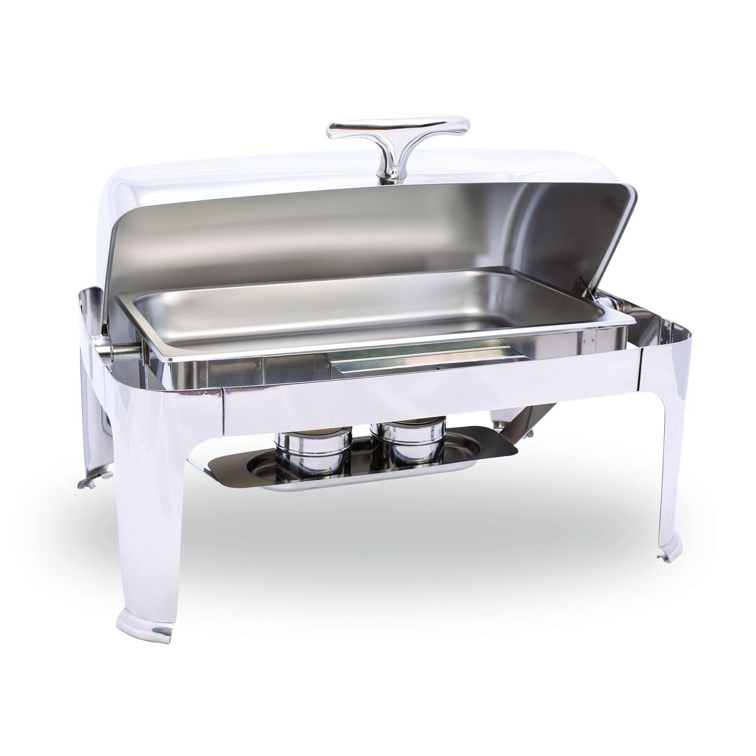 Stainless Steel Full Size Roll-Top Chafer - Stackable Frame