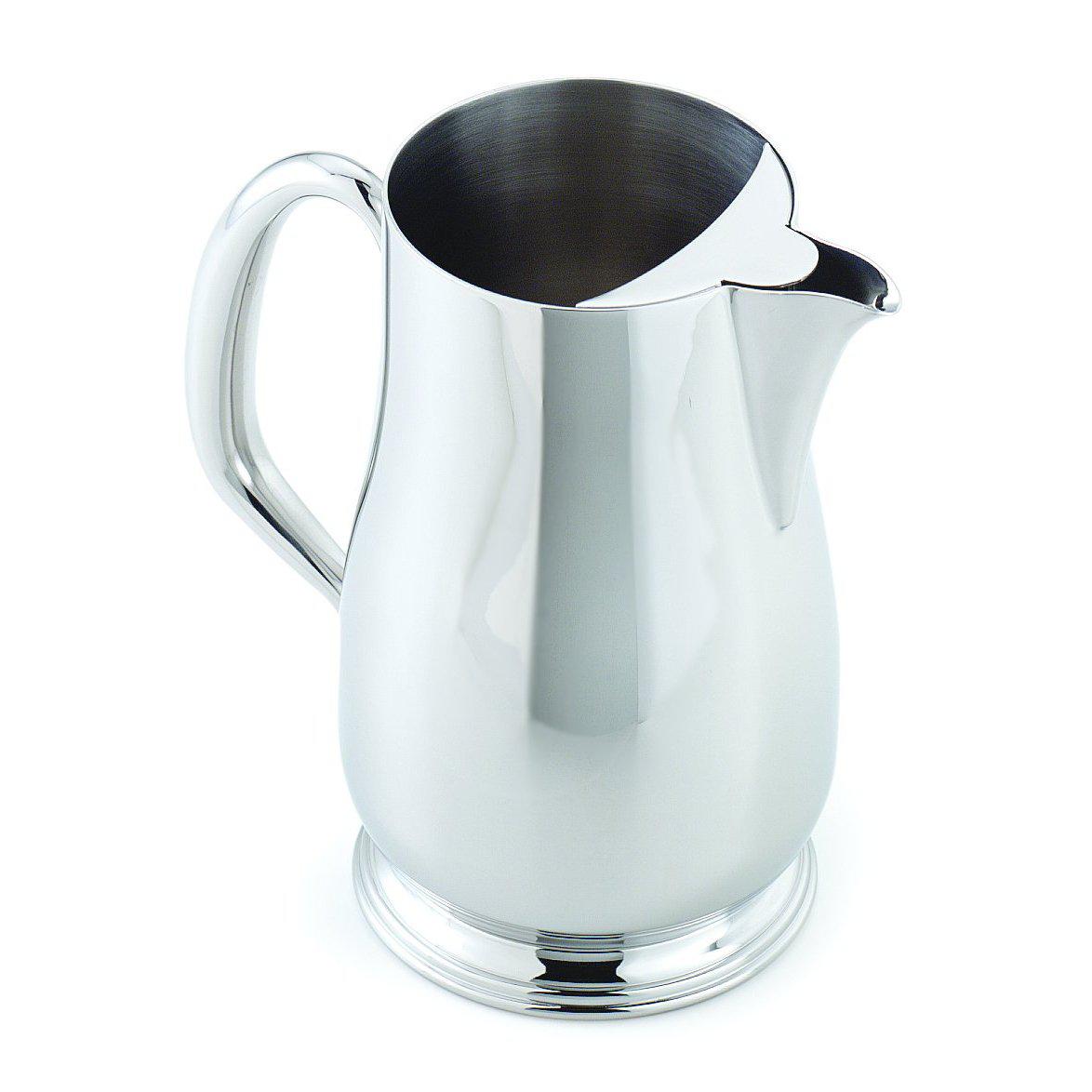 Stainless Steel Water Pitcher w/ Ice Guard, High-Polish, Mirror Finish